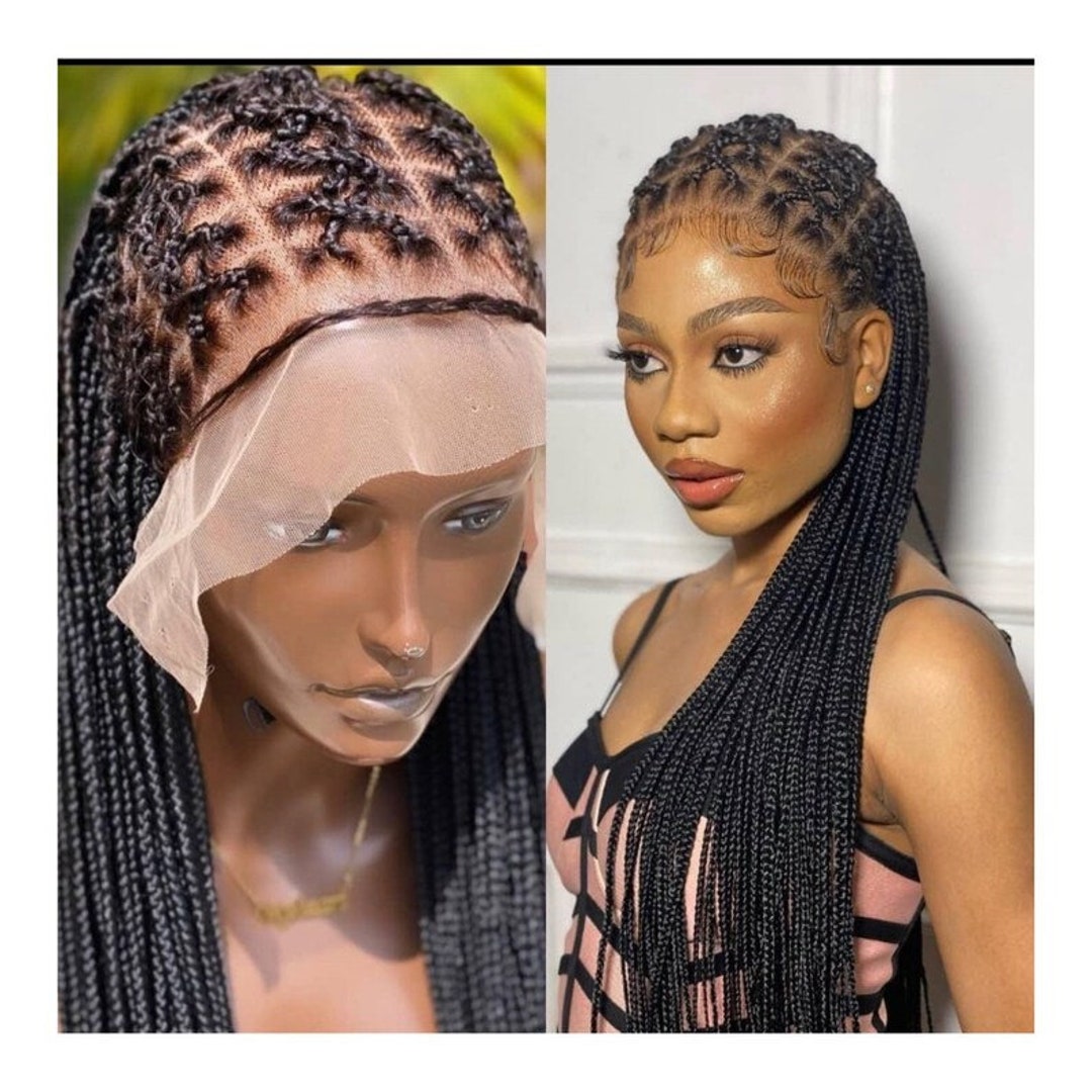 Ready To Ship Wig Medium Knotless Box Braids Wig For Black Women