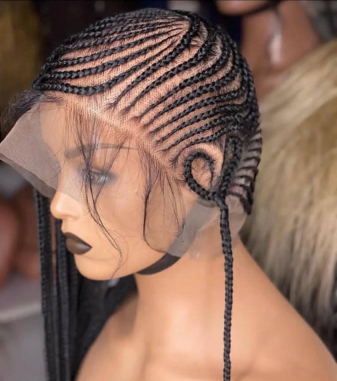 All Back Wig,braids Wig,braided Wig,style Braids Wig,style,ready to ...