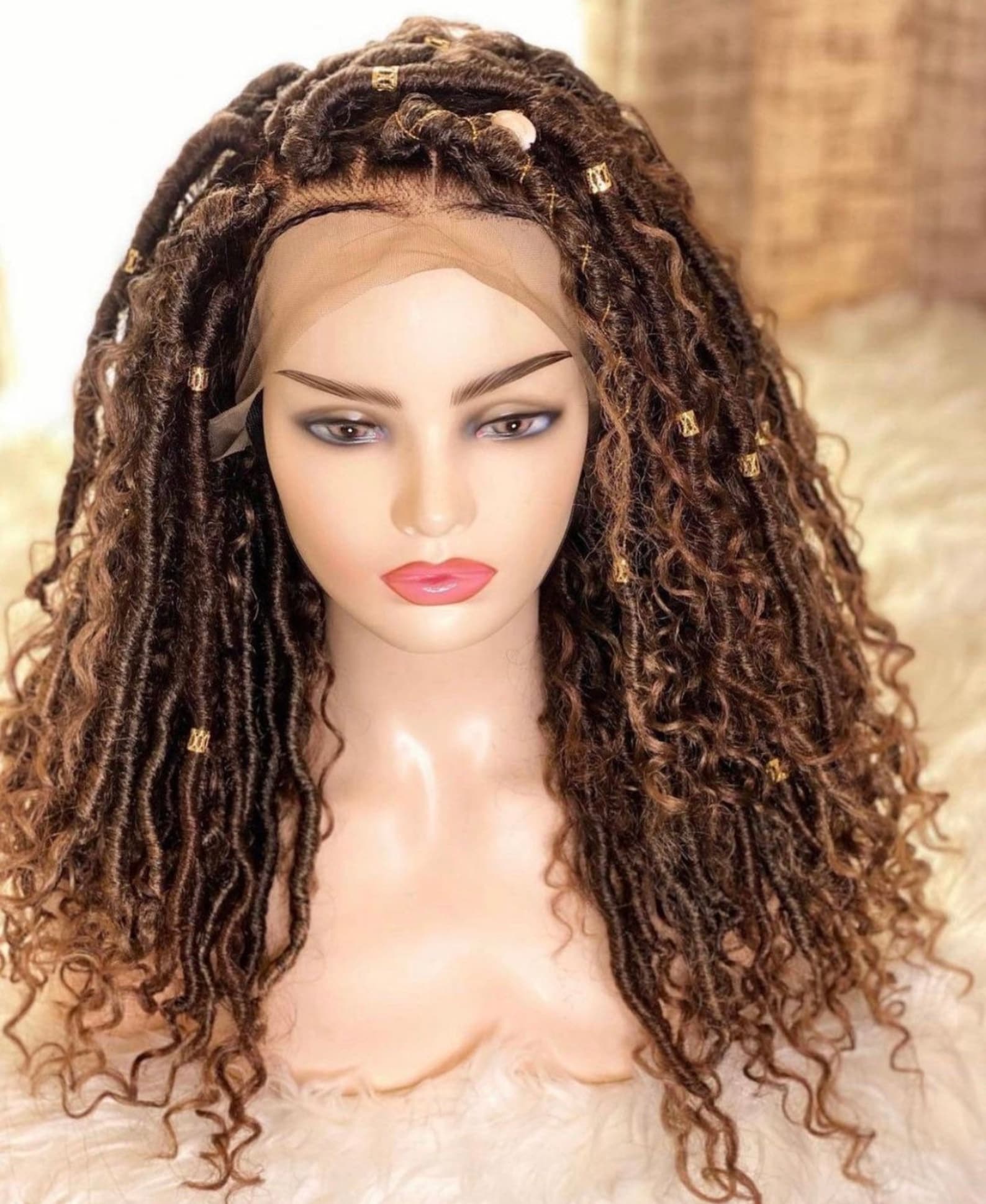 Natural Dread Love Wig, Distress Locs Wig, Faux Locs, Goddess Locs ...