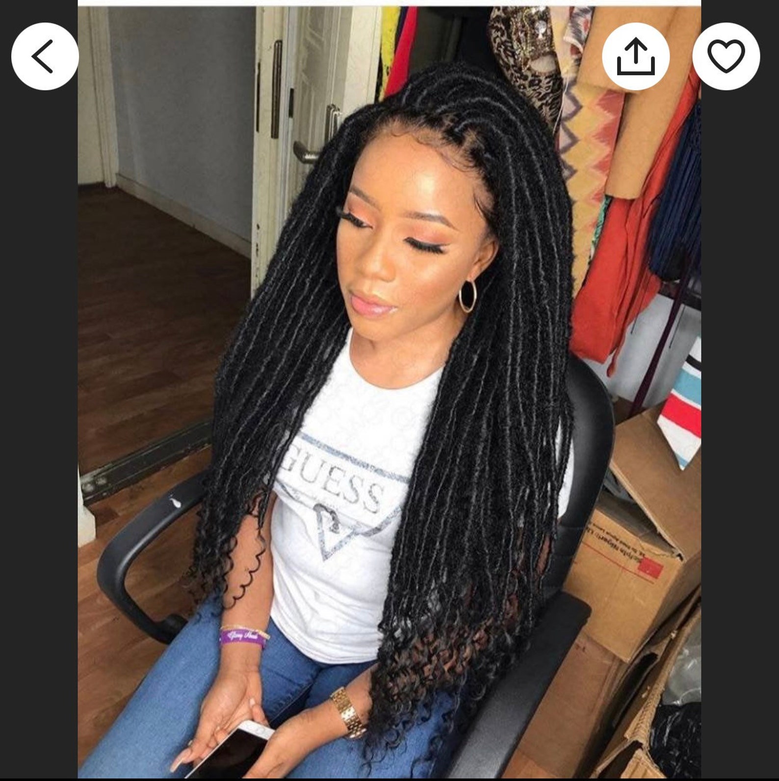 Natural Dread Love Wig, Distress Locs Wig, Faux Locs, Goddess Locs ...