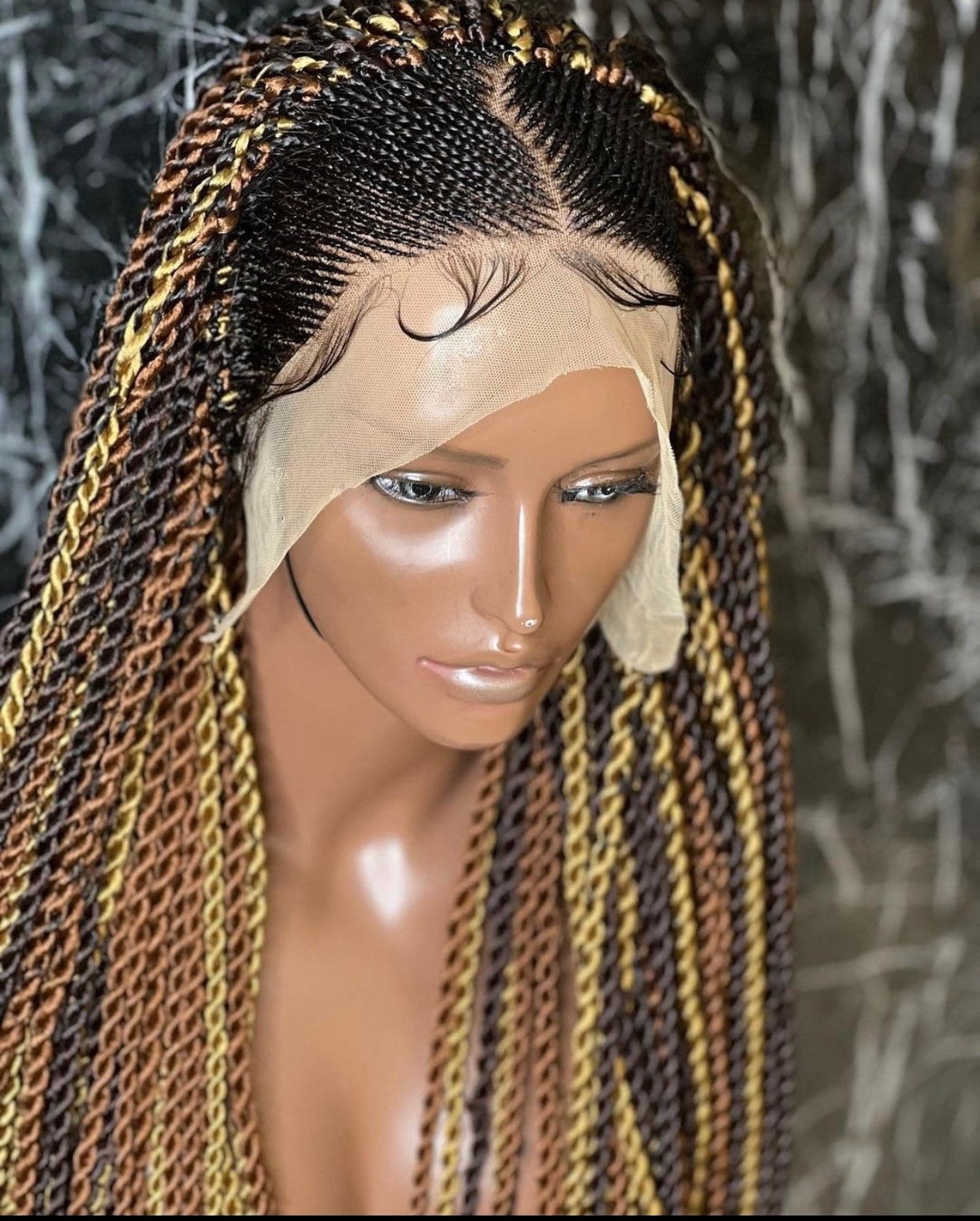Feed in Cornrows Wig for Black Women Senegalese Wig Weaving French ...