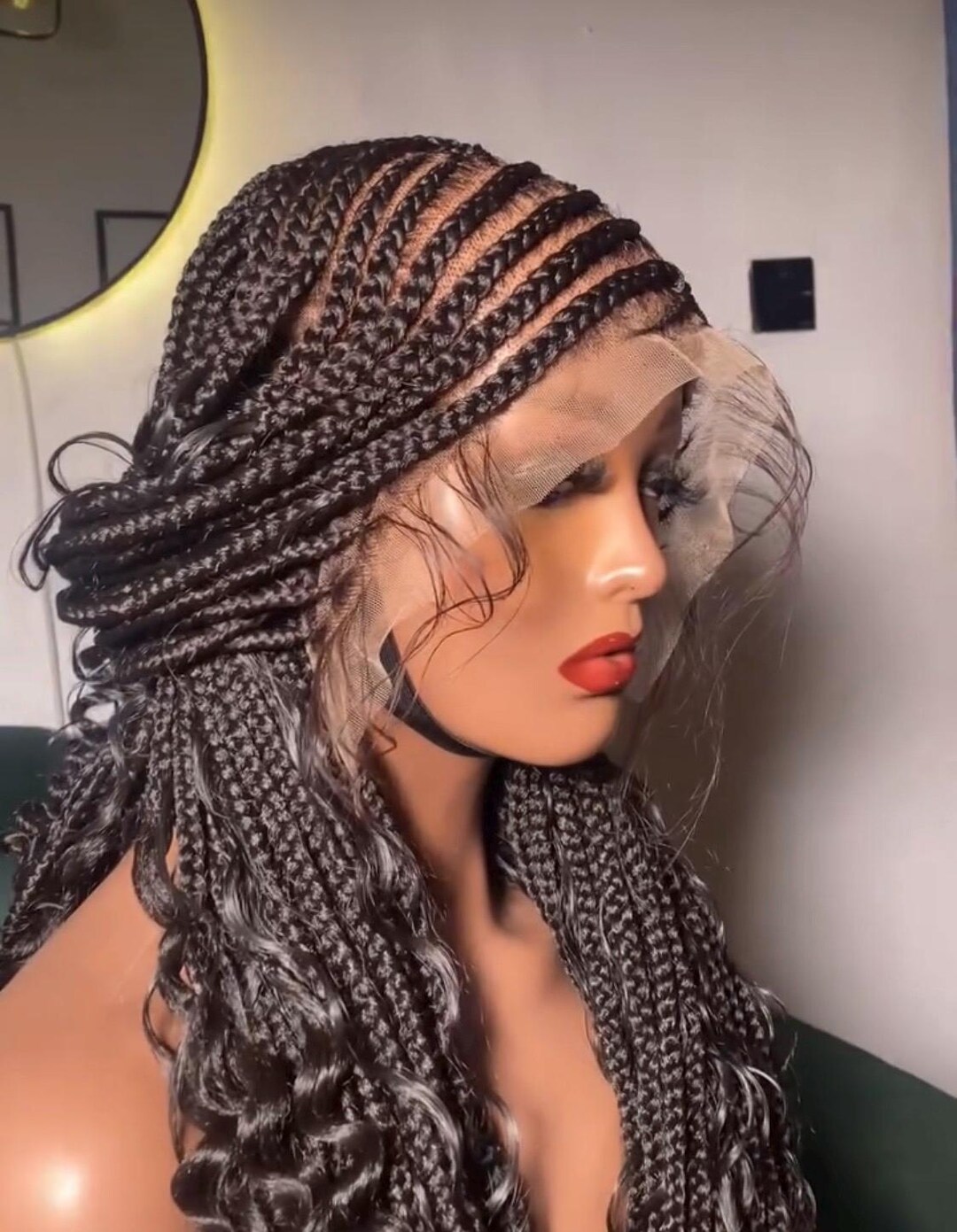 Braided Wig,braids Wig,braids Braided Wig,medium Size,ready to Ship,for ...