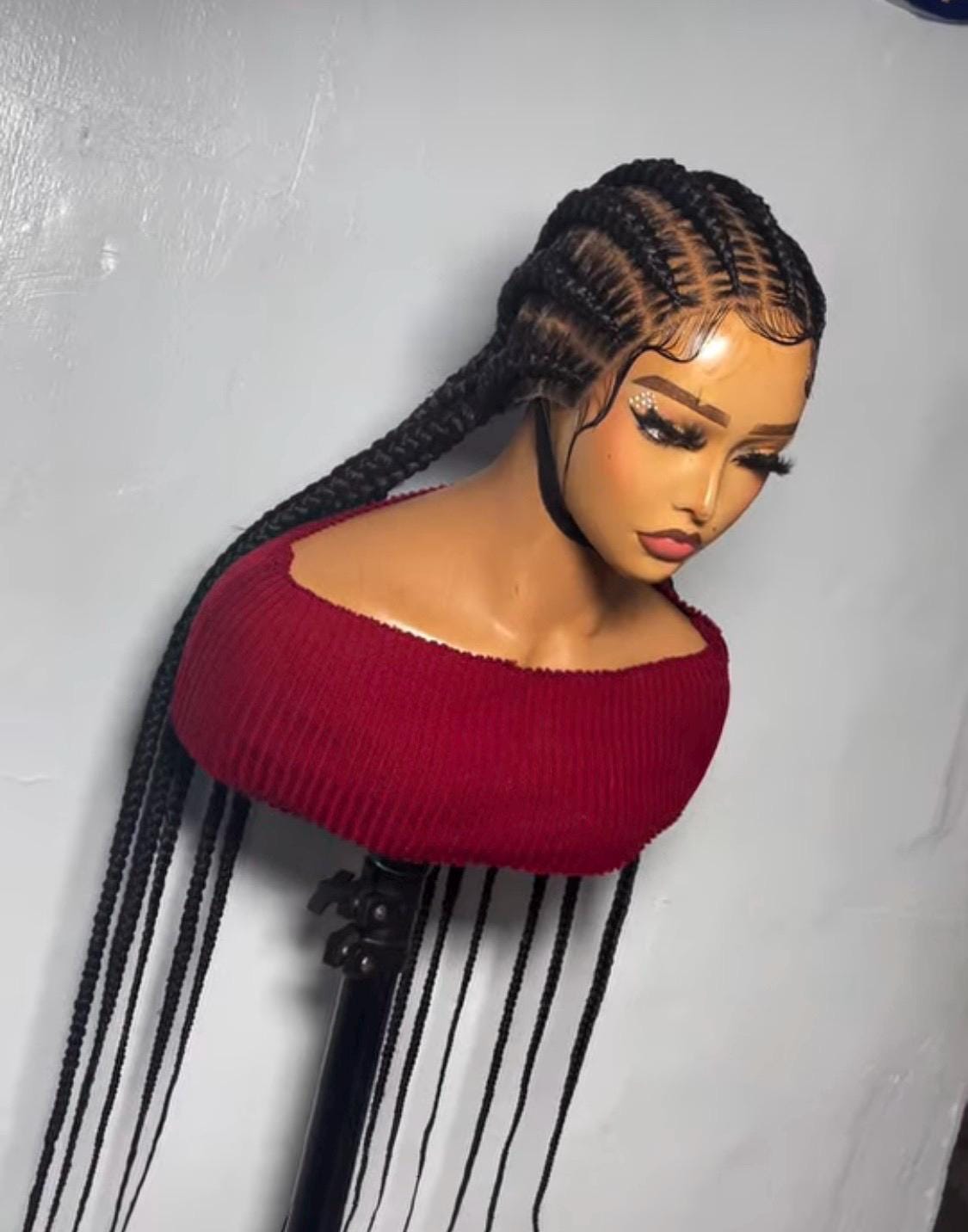 Cornrows,all Back Braids, Full Lace,human Hair Blend,for Black Women ...