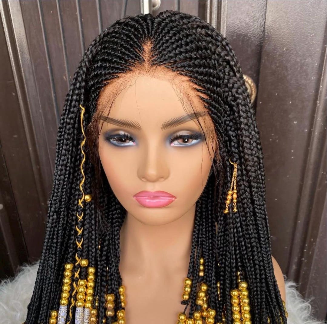 Braided Wig,weaving Braids,beads,style Wig,braids Wig,ready to Ship ...