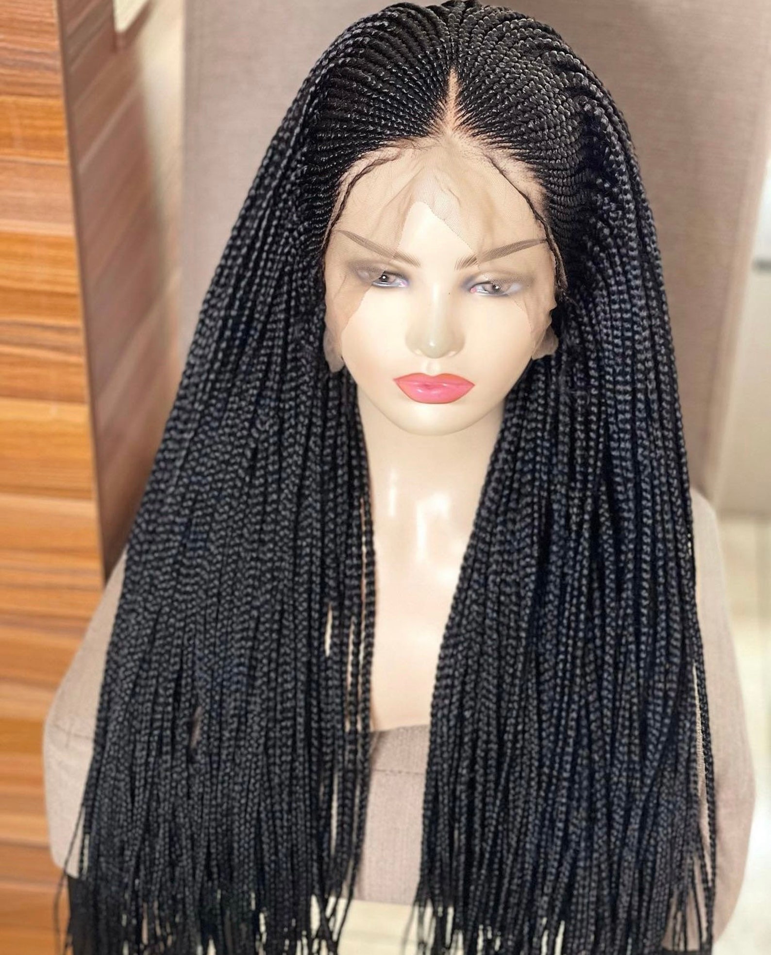 Feed in Cornrows Wig for Black Women Senegalese Wig Weaving French ...