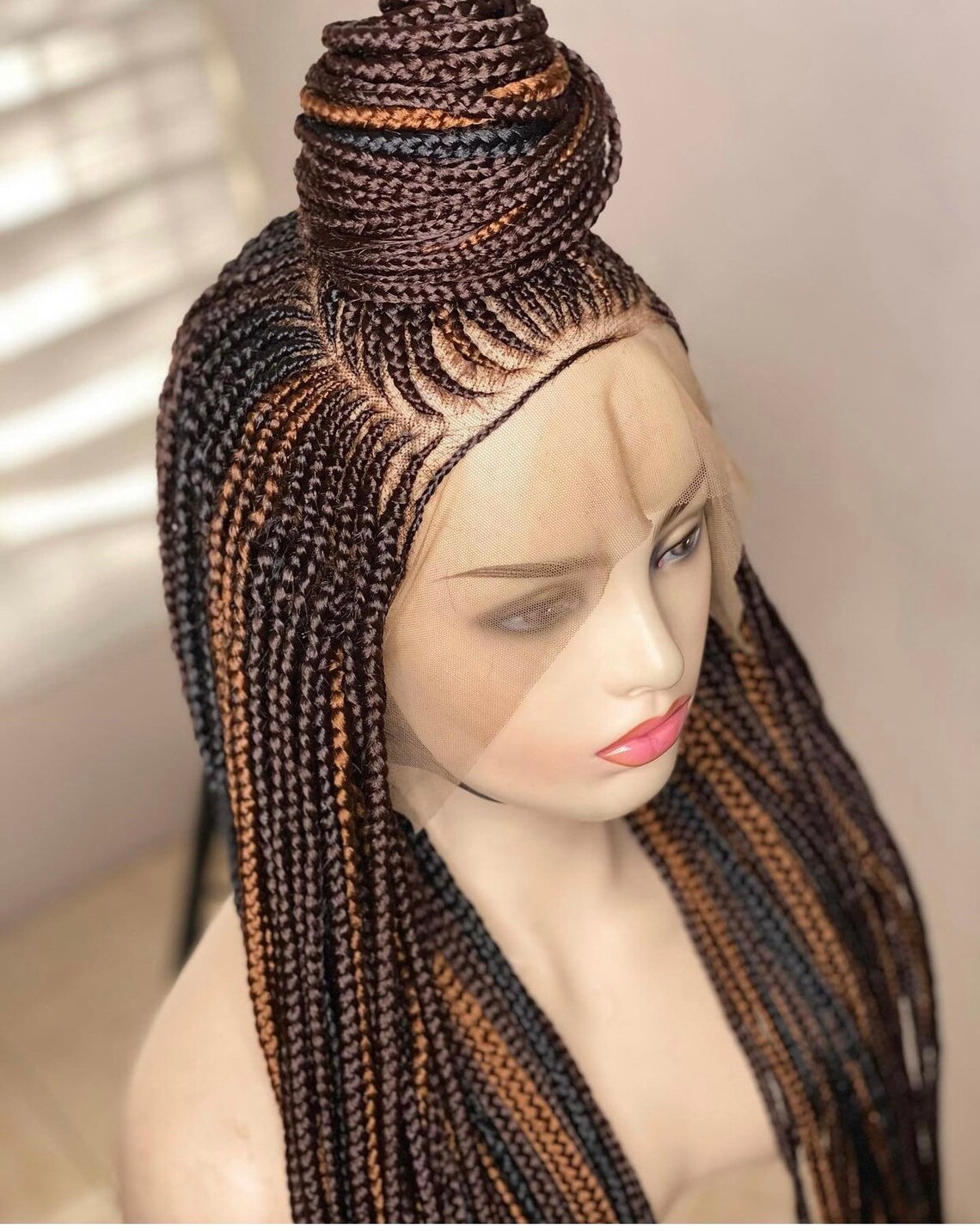 Feed in Cornrows Wig for Black Women Senegalese Wig Weaving French ...