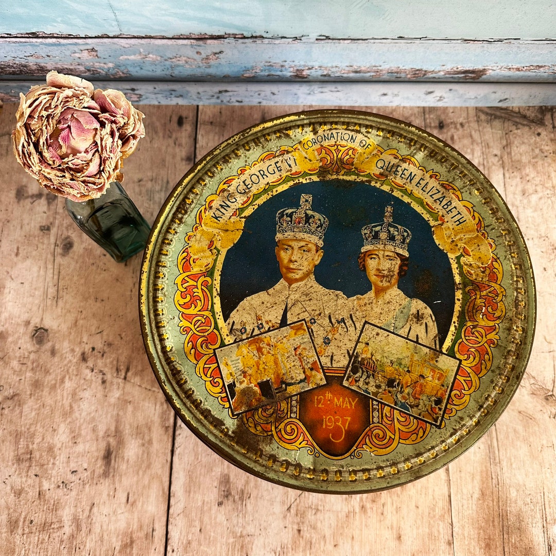 Vintage George VI Coronation Tin, Collectible Memorabilia, Royal Tin - Etsy