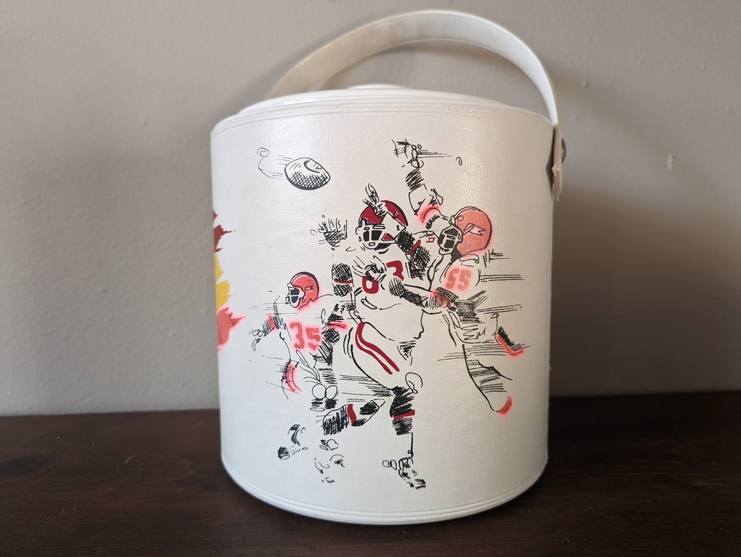 Vintage Sports Insulated Ice Bucket Football Baseball Illustrations - Etsy