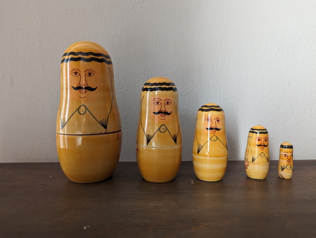 Vintage Russian Czar Prince Sultan Man Nesting Dolls Set of 5 - Etsy