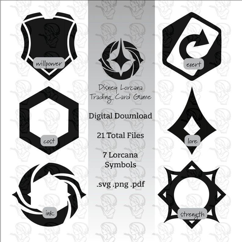 Disney Lorcana Game Symbols | Digital Download - 21 Files (.svg, .png, .pdf) - Willpower ...