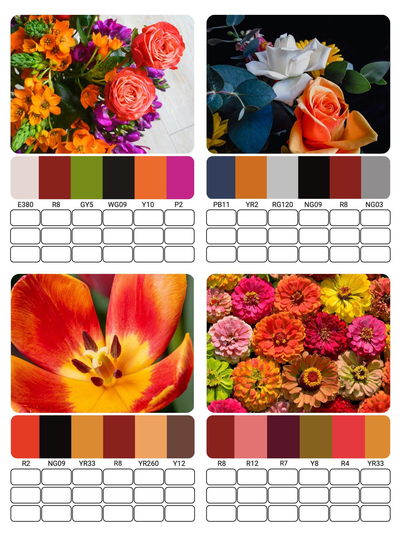 Color Palettes for Ohuhu Honolulu 216 Markers | Matched by Marker Name ...