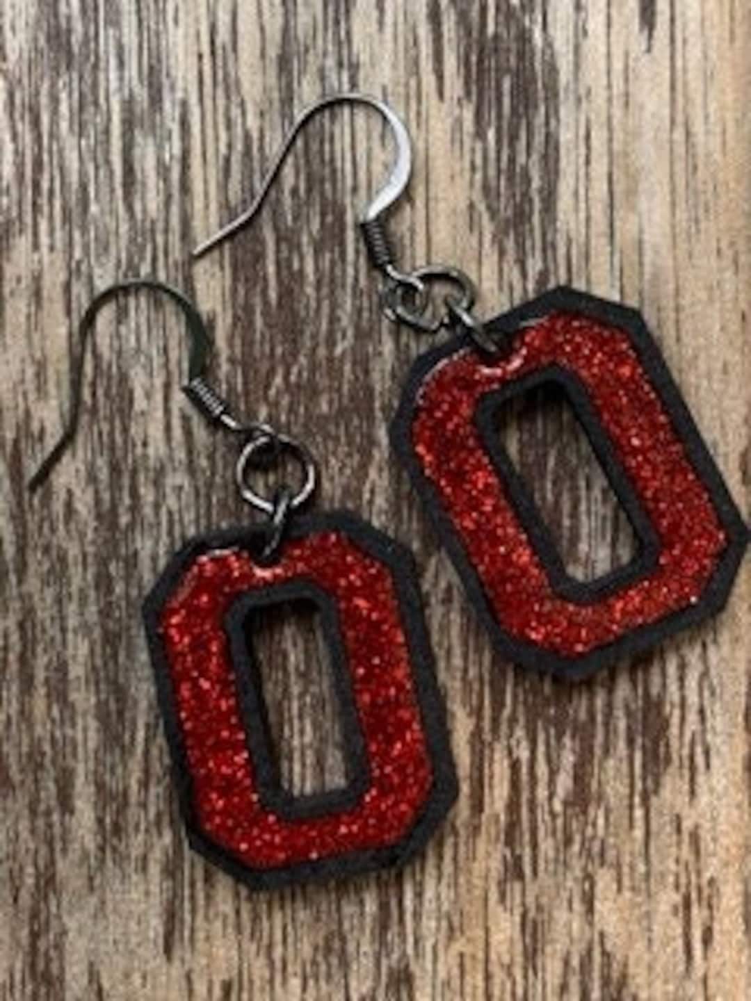 OSU Ohio State University Block O Red Glitter Black Outline - Etsy