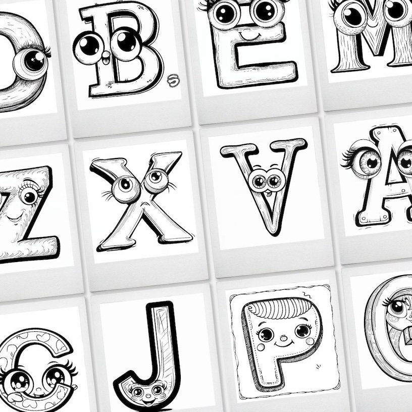 Coloring Page "letter People" Alphabet Printable | Abcs | 26 .pdf Files ...