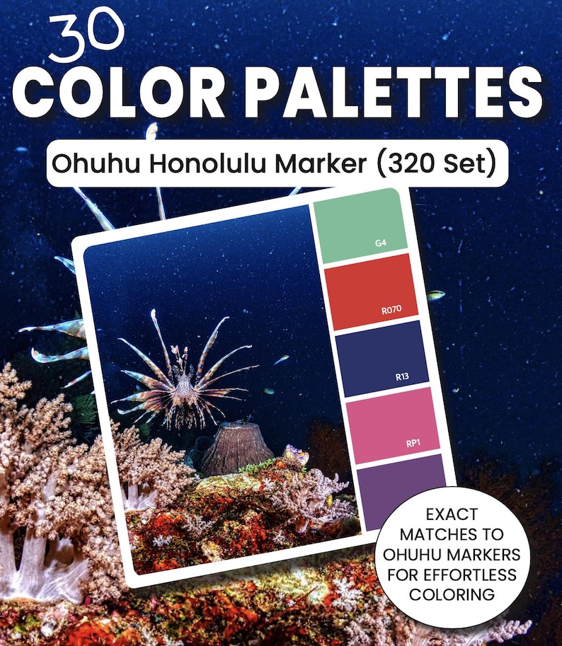 144 Ohuhu Color Palettes for Honolulu 320 Set | Exact Marker Matches ...