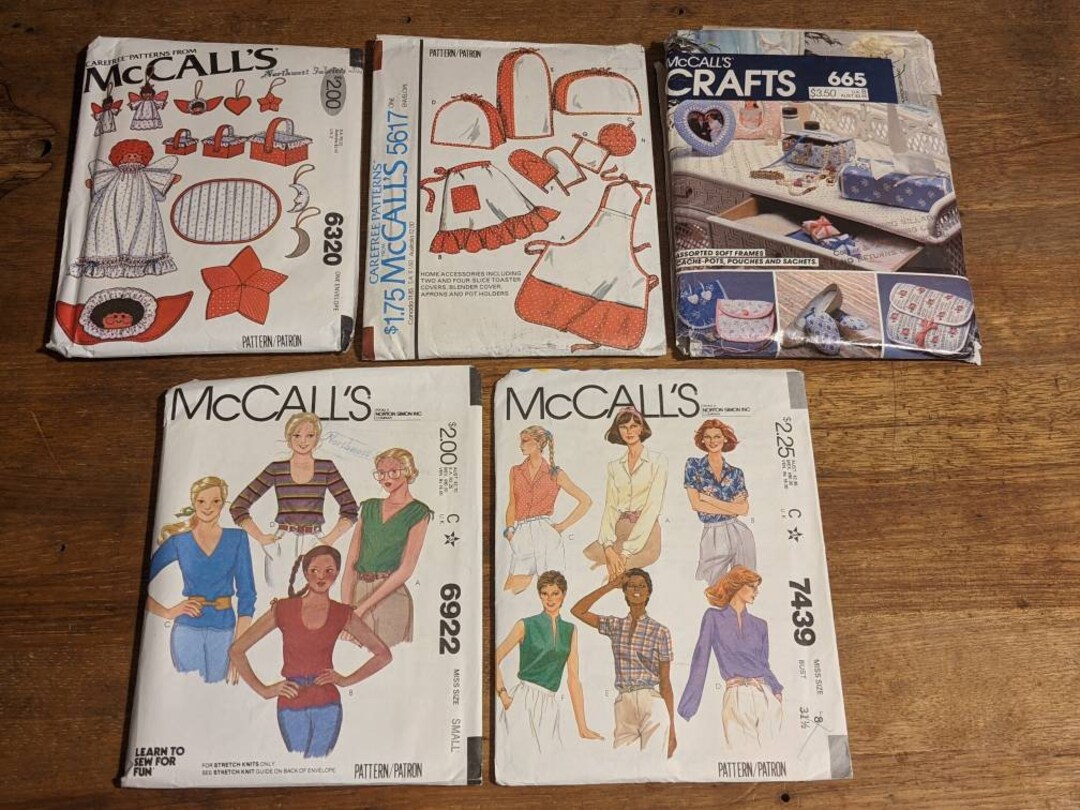 Vintage Sewing Patterns Mccall's / Assorted Crafts, Shirt, Blouse ...