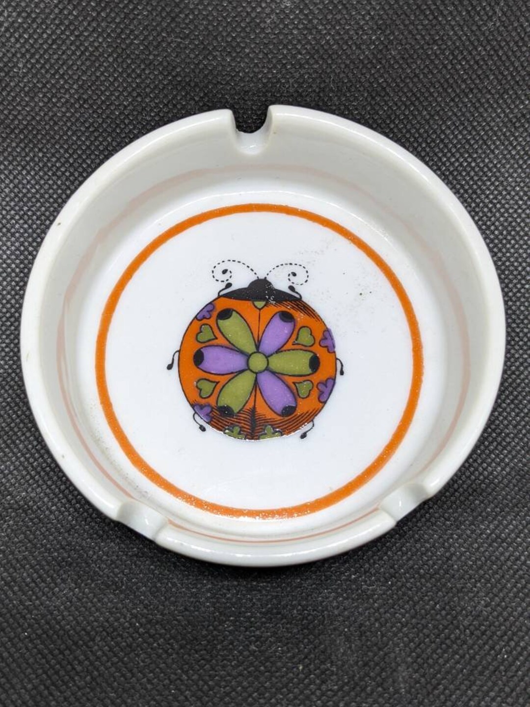 Vintage Ceramic Ashtrays With Cute Ladybug / Trinket Dish - Etsy