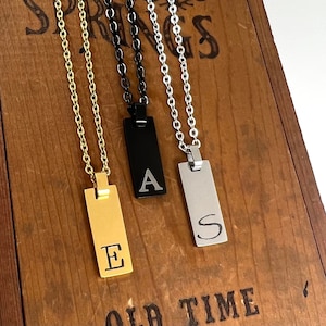 Custom Boys Initial Necklace - Engraved Necklace for Kids - Boys Name ...
