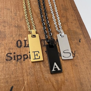 Custom Boys Initial Necklace - Engraved Necklace for Kids - Boys Name ...