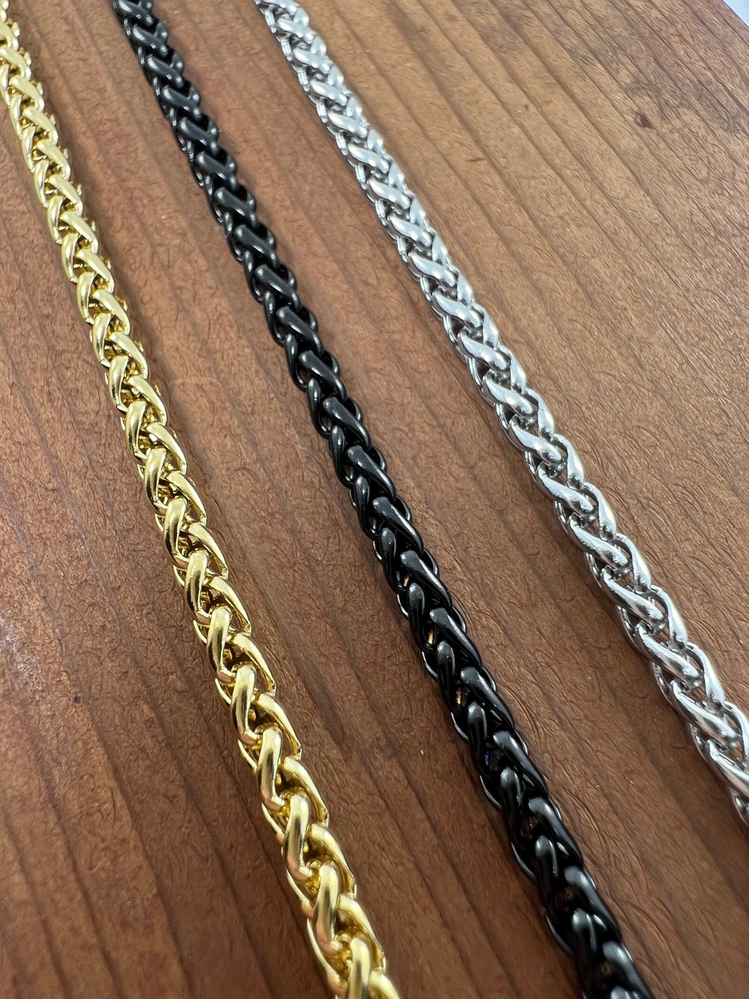 Wheat Necklace Chain - 3mm Gold Necklace Chain - High Quality Silver ...