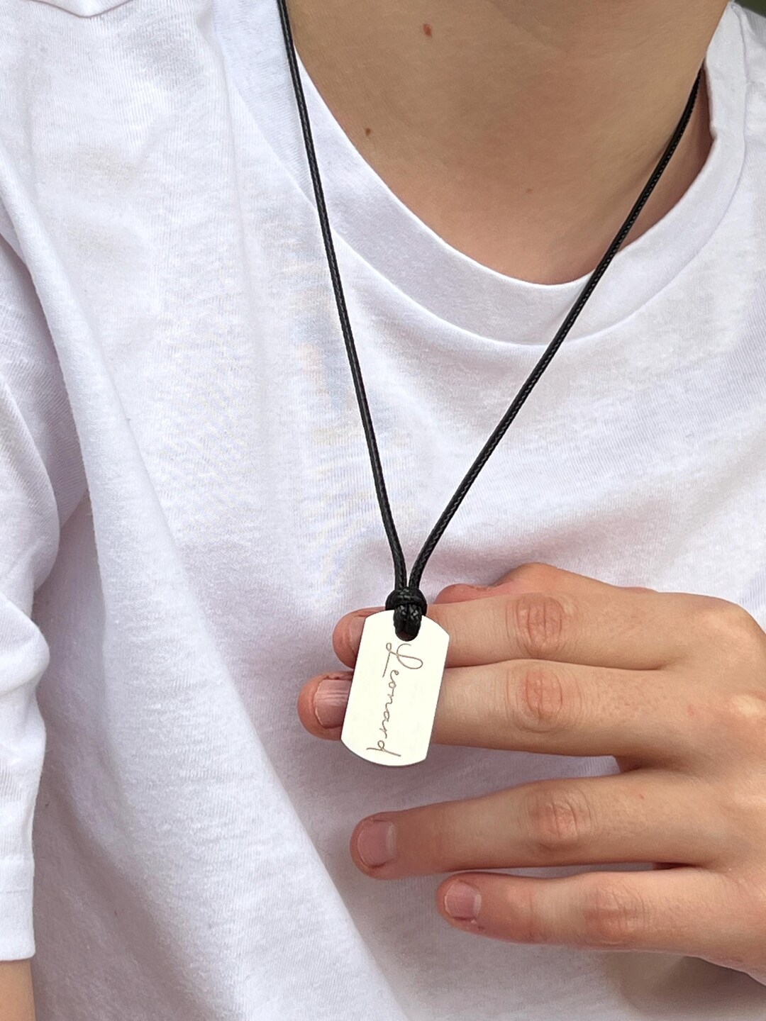 Personalized Kids Dog Tag Necklace - Custom Name Necklace - Engraved ...