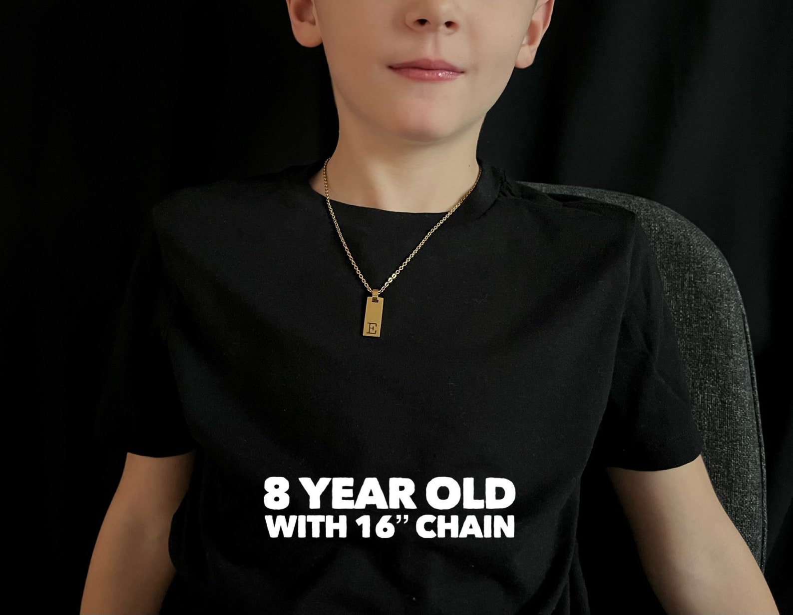 Custom Boys Initial Necklace - Engraved Necklace for Kids - Boys Name ...