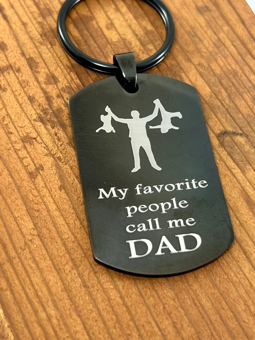 Gift for a Dad Engraved Keychain for Dad Custom Personalized Keychain ...