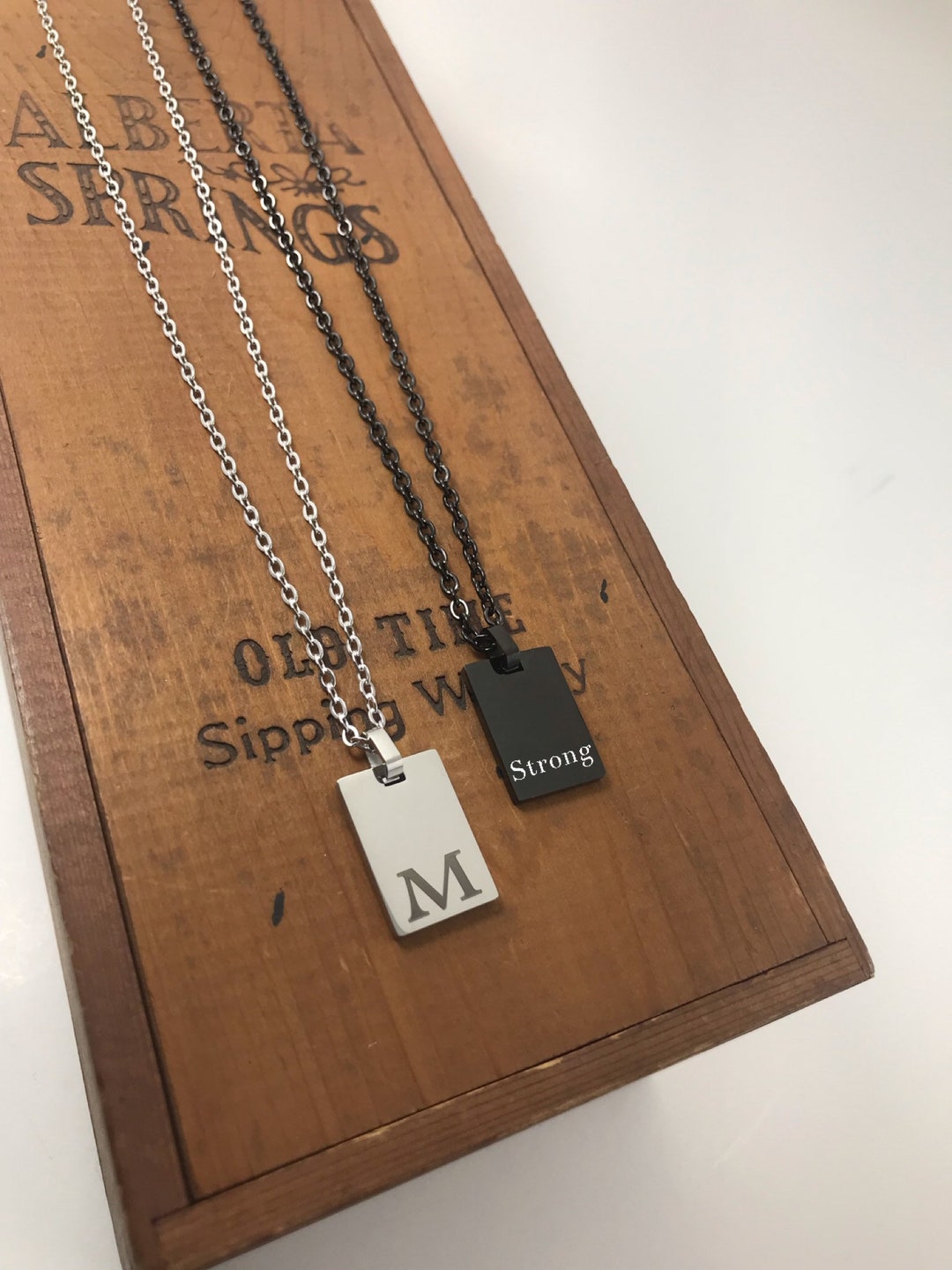 Custom Personalized Initial Necklace - Engraved Pendant and Necklace ...