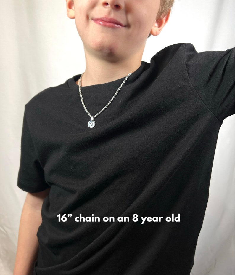 Boys Initial Pendant and Necklace Rope Chain Necklace Kids - Etsy