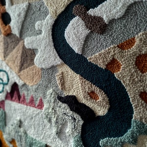 Extra Large Abstract Rug Wall Hanging, Oversized Colorful Textile ...