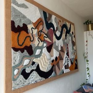 Extra Large Abstract Rug Wall Hanging, Oversized Colorful Textile ...