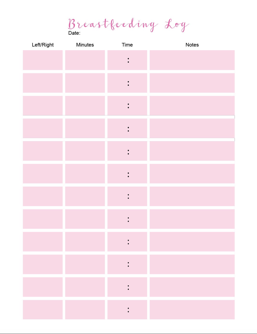 Baby Tracker PDF Daily Breastfeeding Log Breastfeeding Tracker ...
