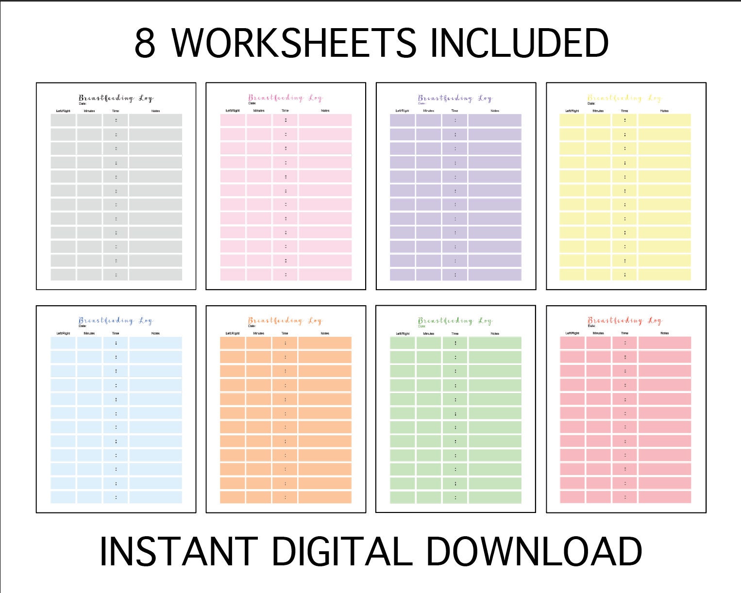 Baby Tracker PDF Daily Breastfeeding Log Breastfeeding Tracker ...