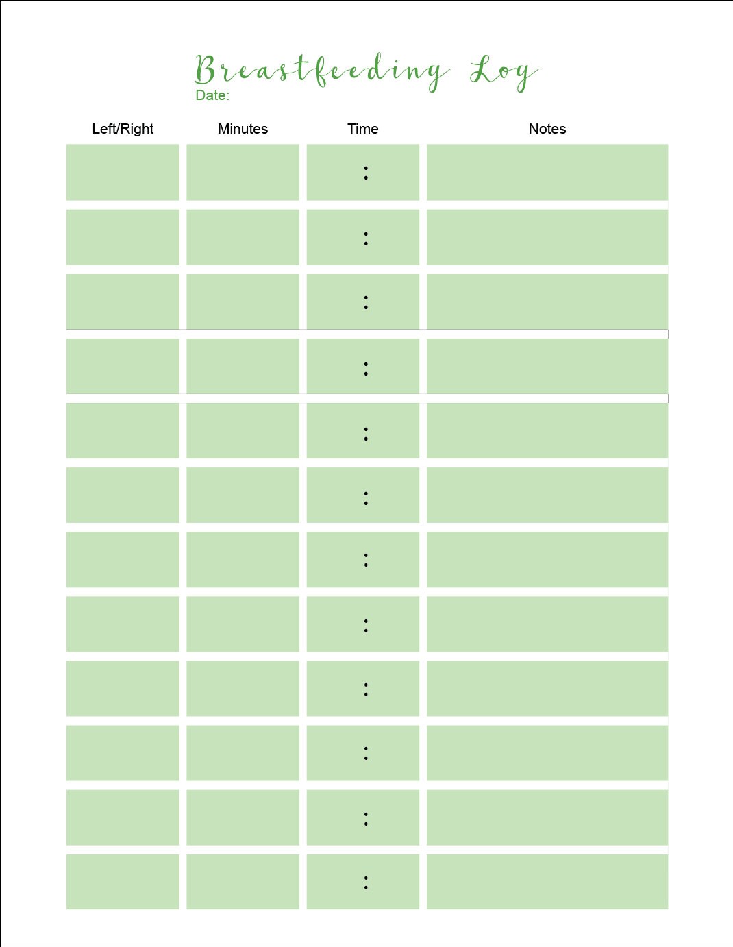 Baby Tracker PDF Daily Breastfeeding Log Breastfeeding Tracker ...