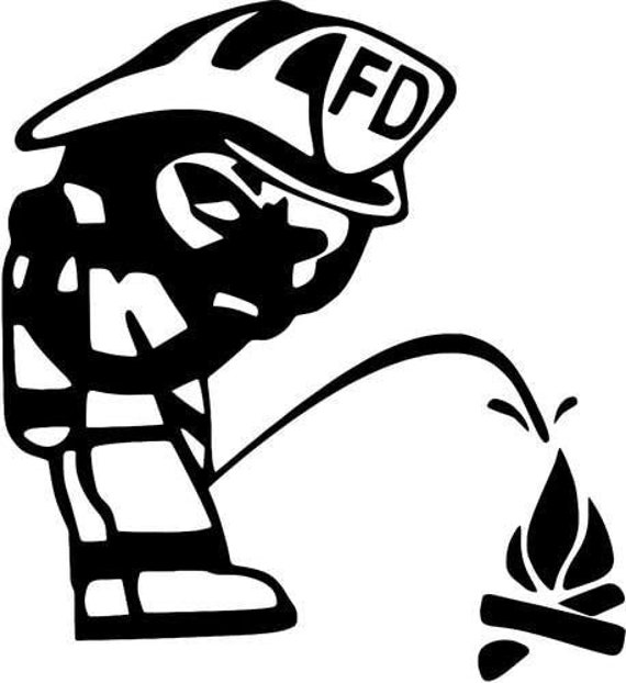 Firefighter Pee Piss on Fire Vinyl Decal Sticker Bumper Car | Etsy