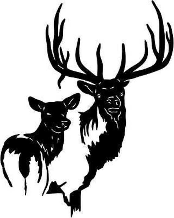 ELK FAMILY WILDLIFE Vinyl Decal Sticker Vinyl Decal Sticker - Etsy