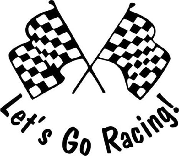 Let's Go Racing Checkered Flag Racing Car Truck Window | Etsy