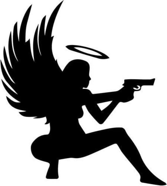 Sexy Angel Girl Shooting Gun Vinyl Decal Sticker Bumper Car - Etsy