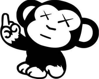 Middle Finger Monkey - Etsy