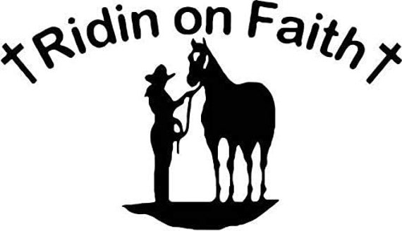Ridin on Faith Cowgirl Horse Vinyl Decal Sticker Bumper Car - Etsy