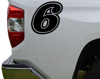 Racing Race Number 6 Six Die Cut Vinyl Decal Sticker for Go Kart Car ...