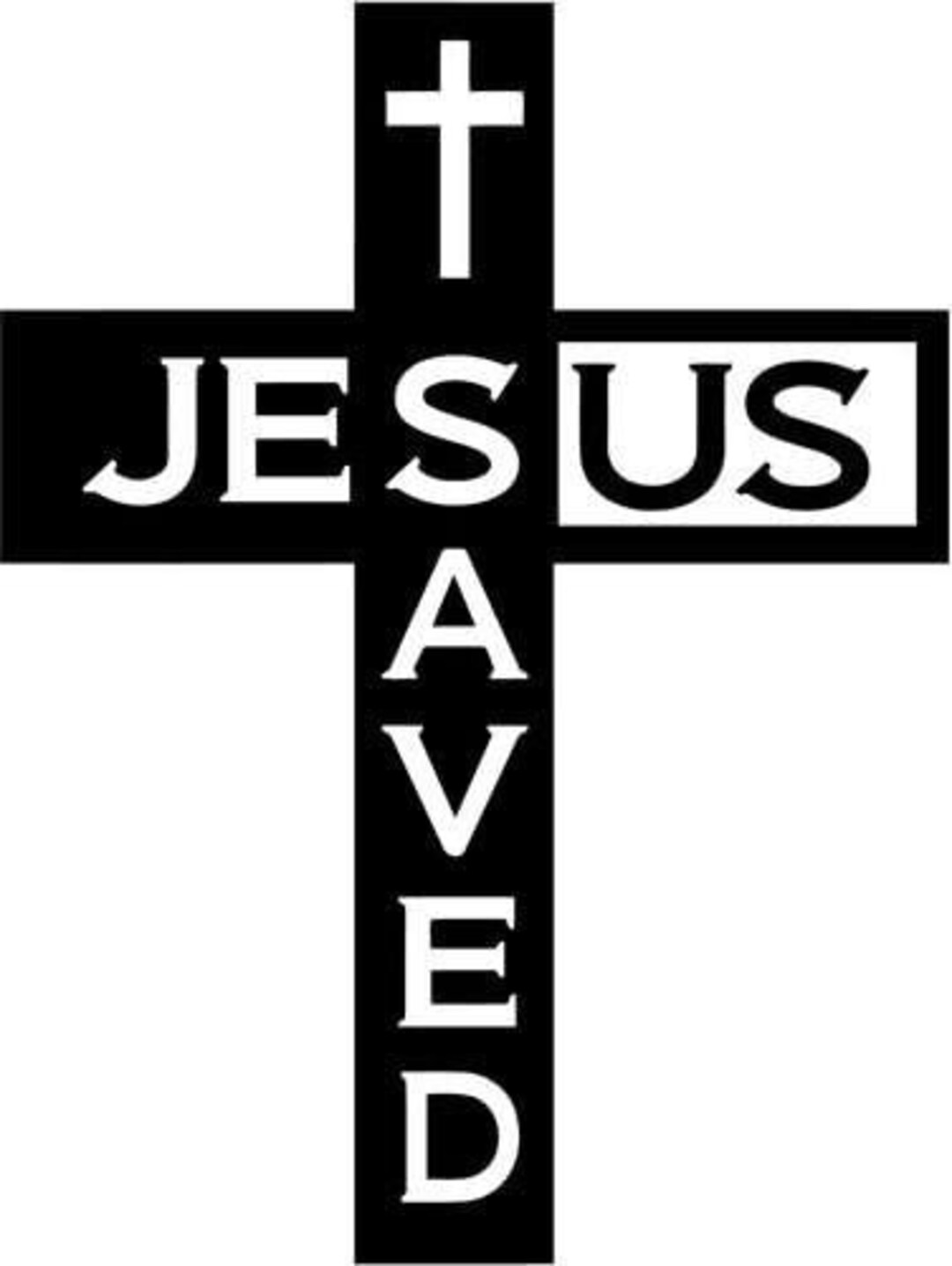 Jesus Saved Cross Christian Vinyl Decal Sticker Bumper Car Truck Window ...