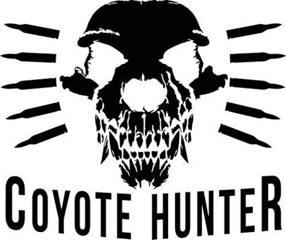 Coyote Hunter Skull Vinyl Decal Sticker Bumper Car Truck | Etsy
