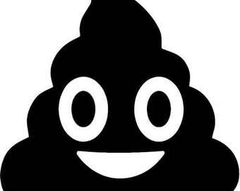POOP EMOJI DECALS Funny Smiling Poop Emoji Vinyl Decal 3 Layer Brown ...