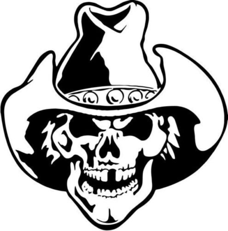 COWBOY SKULL Vinyl Decal Sticker Vinyl Decal Sticker For Car, Truck ...