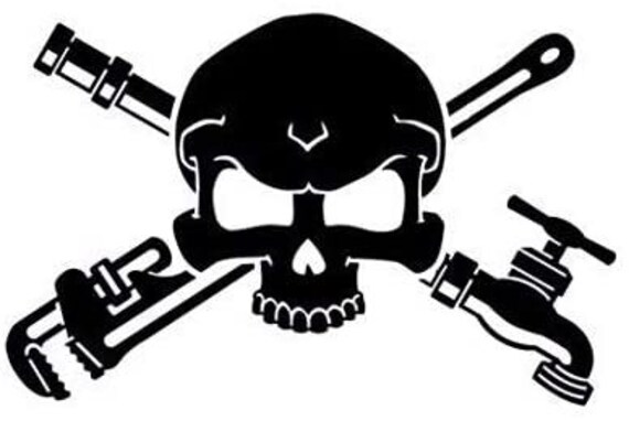 Plumber Skull Cross Wrenches Vinyl Decal Window Sticker | Etsy