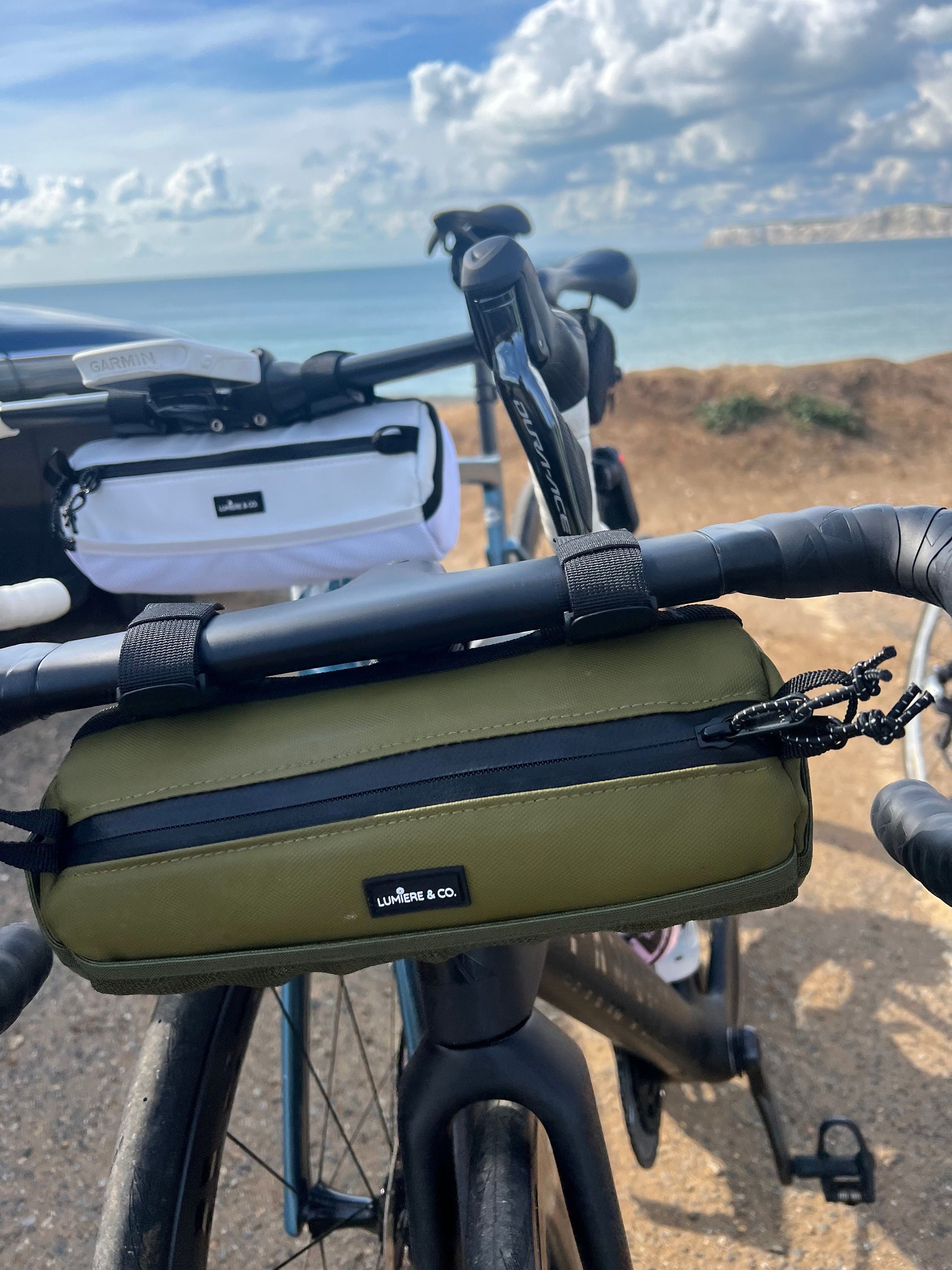 Olive Green Bike Handlebar Bag by Lumiere & Co. Bike Bag - Etsy