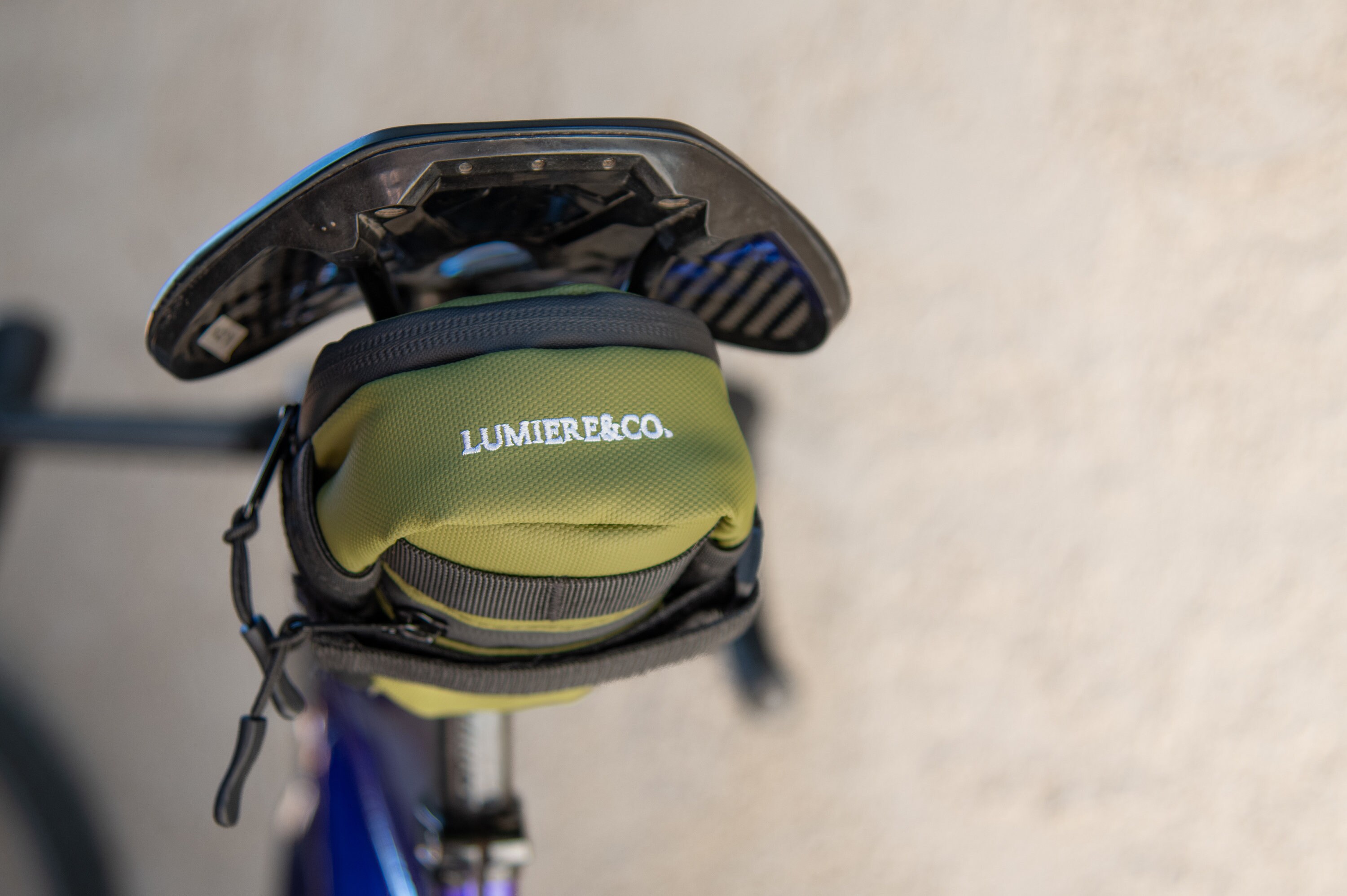 Green Bike Saddle Bag by Lumiere & Co. | Bike Bag | Bike Seat Bag ...