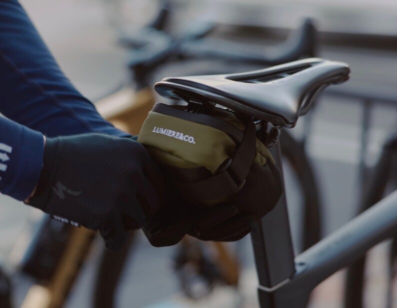 Green Bike Saddle Bag by Lumiere & Co. | Bike Bag | Bike Seat Bag ...