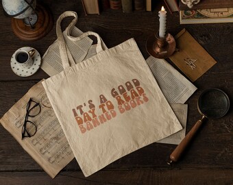 Retro 80s Banned Books Tote Bag, Freedom to Read Activism Totebag ...