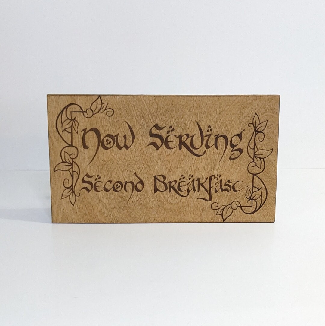 Second Breakfast - Wood Burned Sign - Etsy